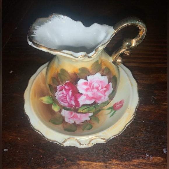 Kitchen | Vintage Enesco Hand Painted Small Bowl And Pitcher Yellow ...